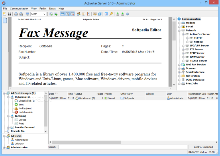 ActiveFax to send and receive fax messages | Softlist